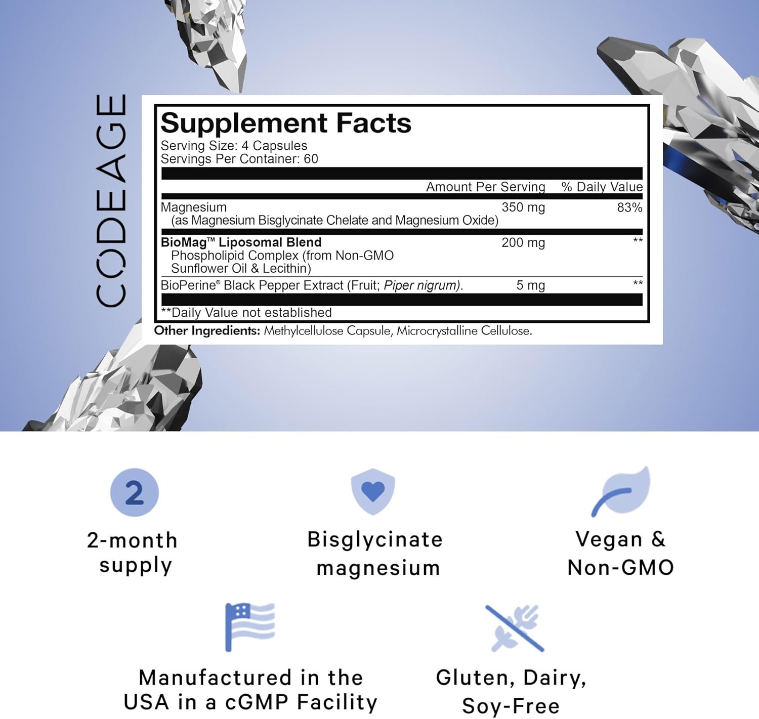 Codeage Liposomal Magnesium Glycinate 240 Caps |GMT Health
